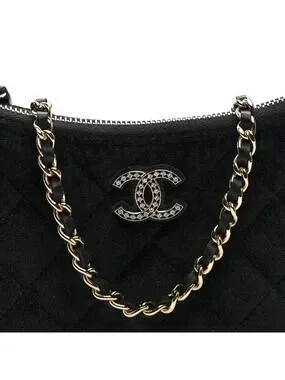 CHANEL | Bags | Chanel Velvet Crystal Quilted Chain 254532c9b | Poshmark